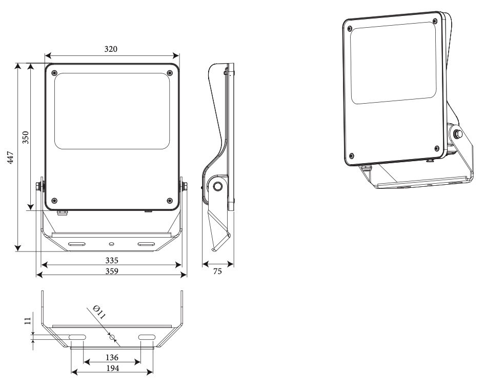 TEXUS L 200W single color 220V IP66 | IMG-LIGHTING